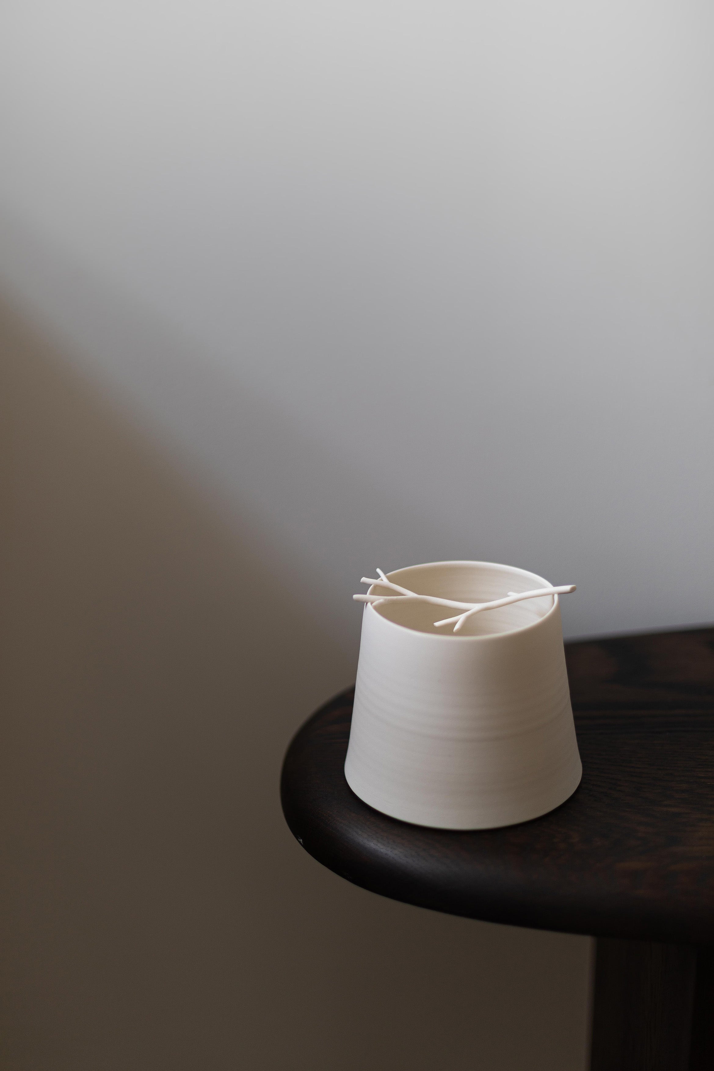 Porcelain twig chalk vessel II by Elaine Sheppard Bolt – FLOW GALLERY